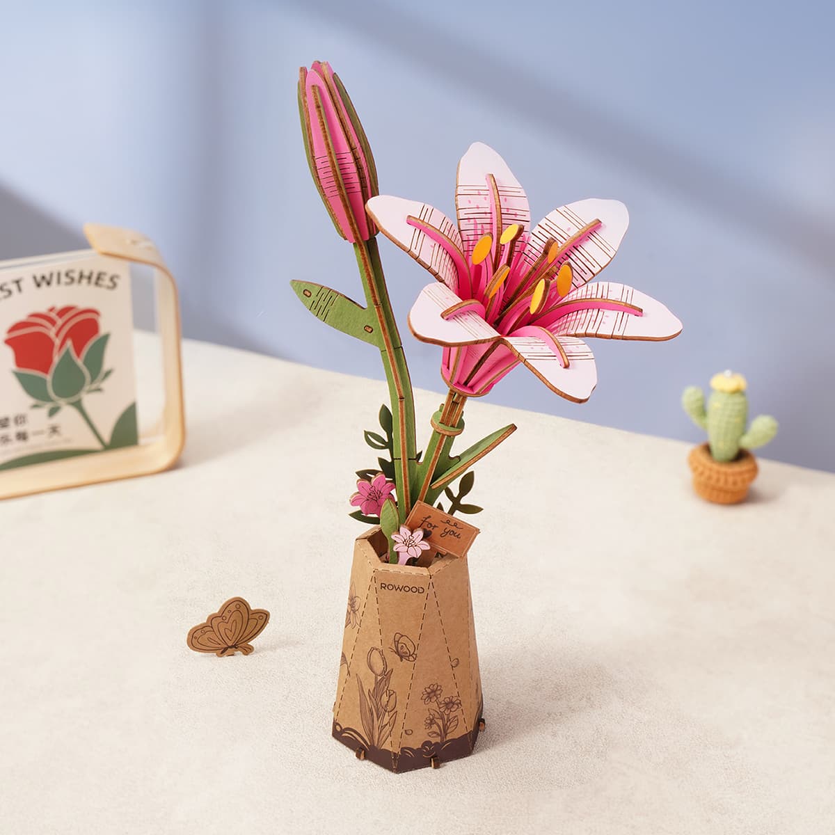 Rolife Rowood Flower Series TW071 Pink Lily – Mirae Warehouse